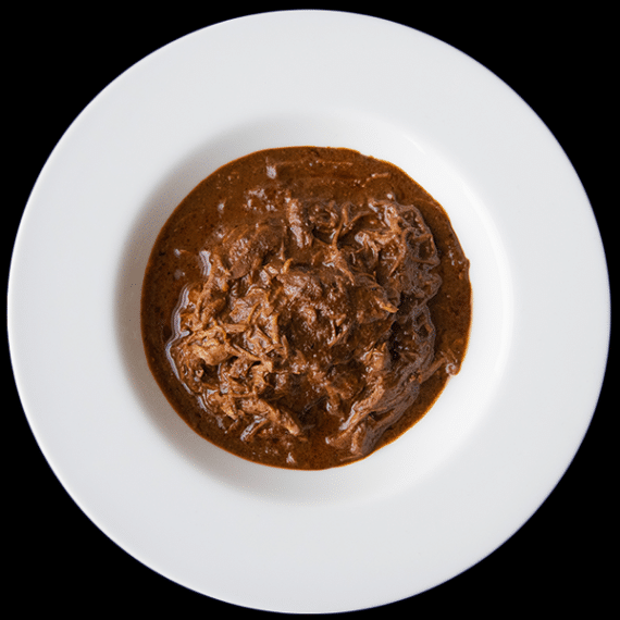 Pollo deshebrado en mole avellanado - The Bag